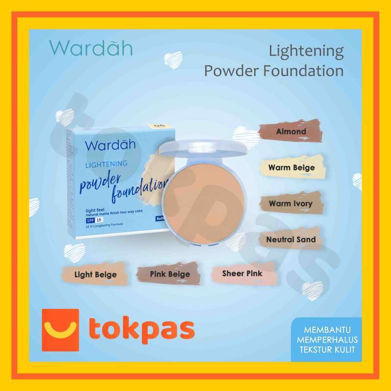 Jual Wardah Lightening Powder Foundation Light Feel Refill Two Way Cake ...
