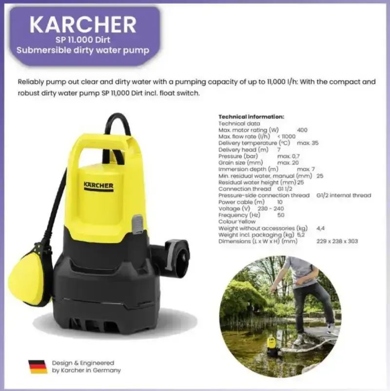 Jual Karcher Sp 11.000 Dirt *eu Dirty Water Pump Pompa Celup Karcher ...
