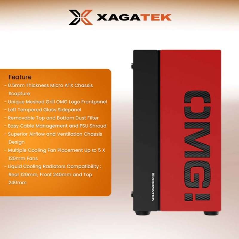 Jual CASING KOMPUTER GAMING PC XAGATEK OMG MINI TOWER CASE MICRO (NON ...