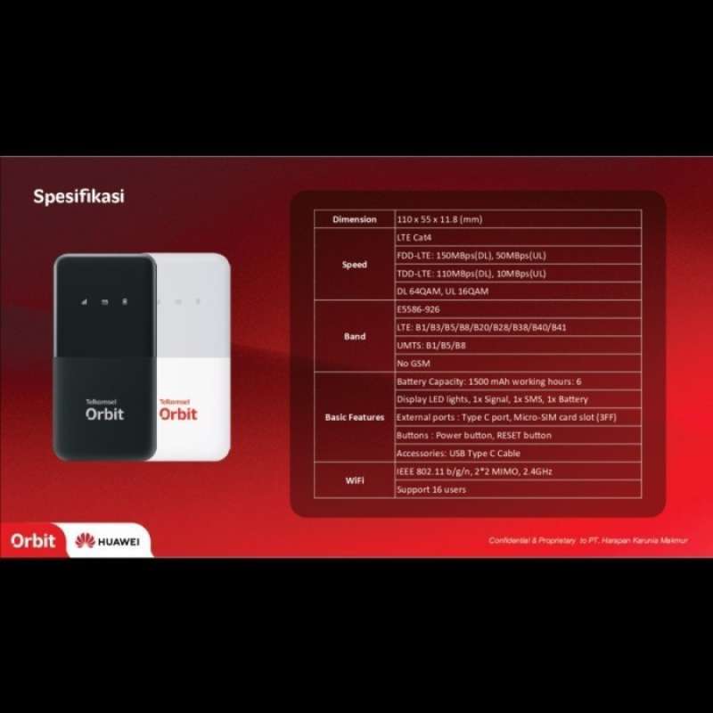 Promo Telkomsel Orbit Mifi H2 HUAWEI E5586 Modem Wifi Router 4g Free ...