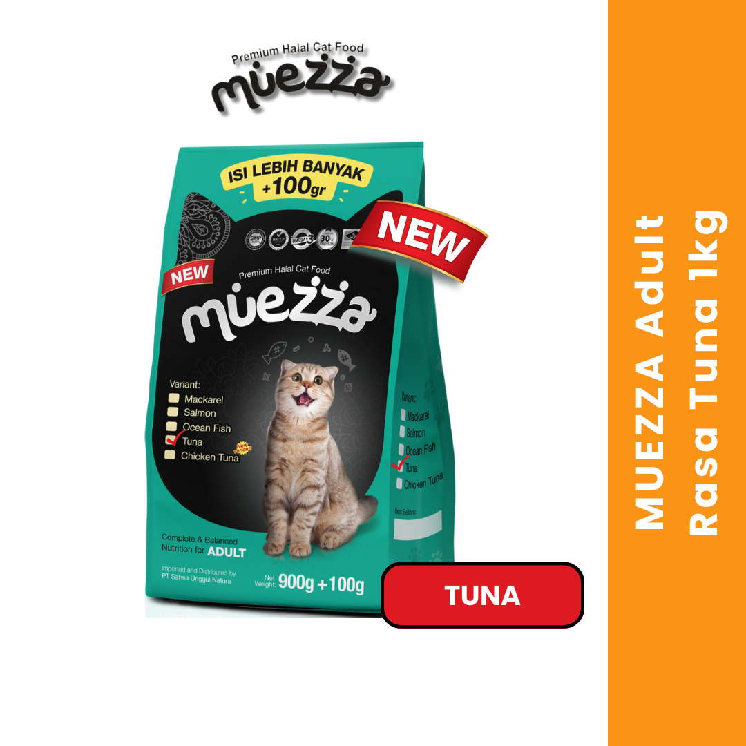 Jual Muezza Makanan Kucing Kering Adult Rasa Tuna 1 kg di Seller Muezza ...