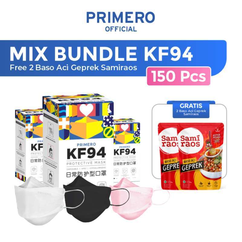 Jual Primero Kf94 3 Box - Hitam, Putih, Soft Pink Di Seller Primero - Panunggangan Utara, Kota ...