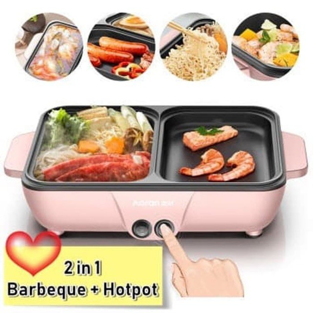 Jual BBQ HOTPOT 2 IN 1/MINI ELECTRIC HOTPOT/STEAMBOAT & GRILL PAN/SHABU ...