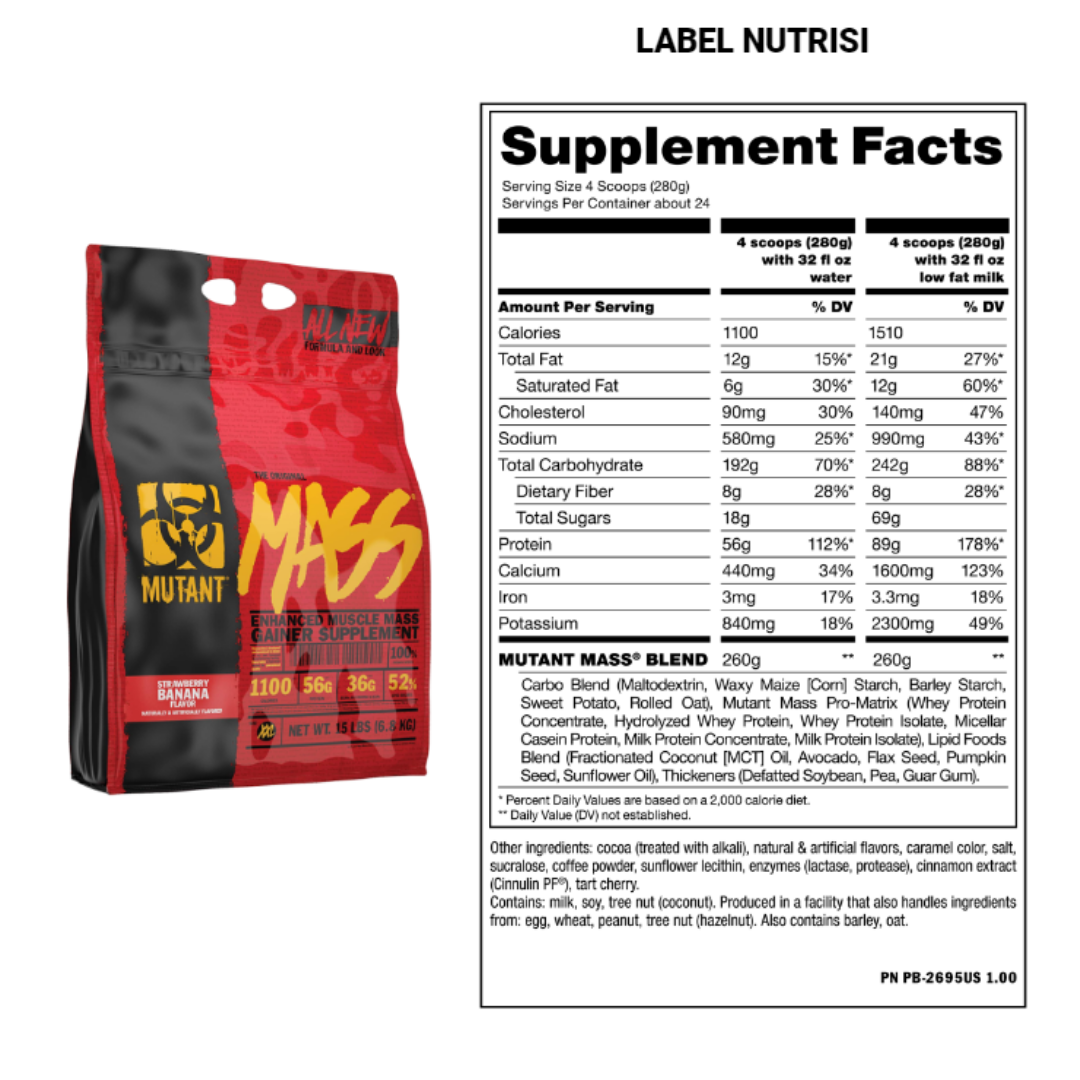 Jual Mutant Mass 15lb (24 Servings) Chocolate - Susu Mutan Penambah ...