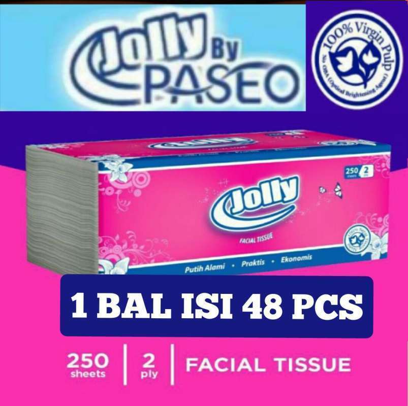 Jual tisu Jolly By PASEO 250 sheet 2 Ply facial tissue jolly 250 sheets ...