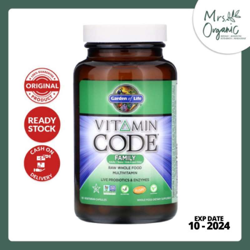 Jual Suplemen Multivitamin Garden of Life Vitamin Code Family 120 Veg ...