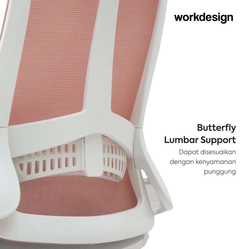 Jual Workdesign - Ahsoka Ec Kursi Kantor / Kursi Kerja Ergonomis Dengan Lumbar Support - Pink ...