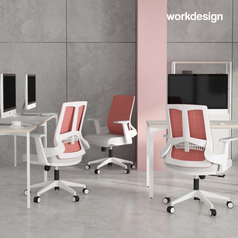 Jual Workdesign - Ahsoka Ec Kursi Kantor / Kursi Kerja Ergonomis Dengan Lumbar Support - Pink ...