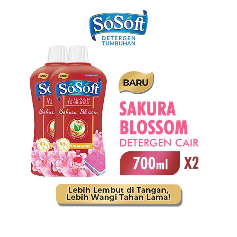 Promo SoSoft Deterjen Cair Sakura Blossom Botol 700 mL [2 Pcs] Diskon ...