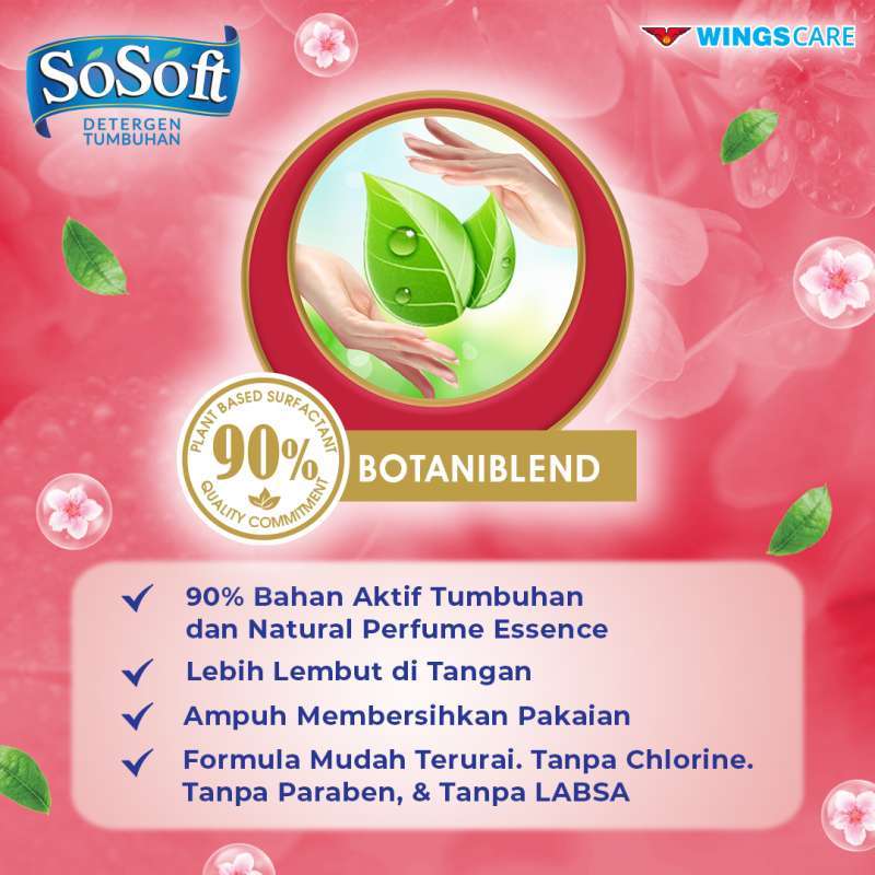 Promo SoSoft Deterjen Cair Sakura Blossom Botol 700 mL [2 Pcs] Diskon ...