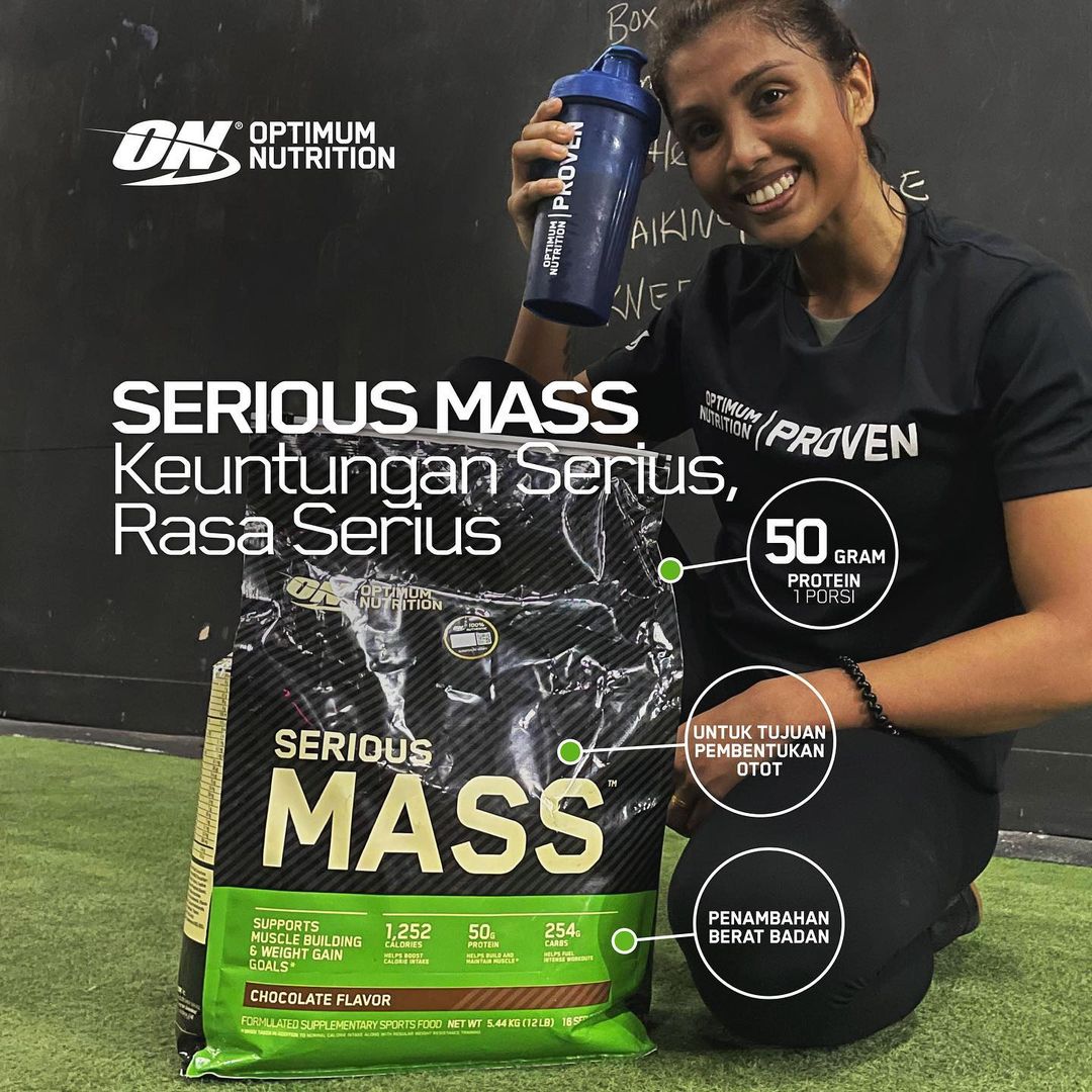 Jual Optimum Nutrition Serious Mass 6lb (8 Servings) Chocolate - Whey ...