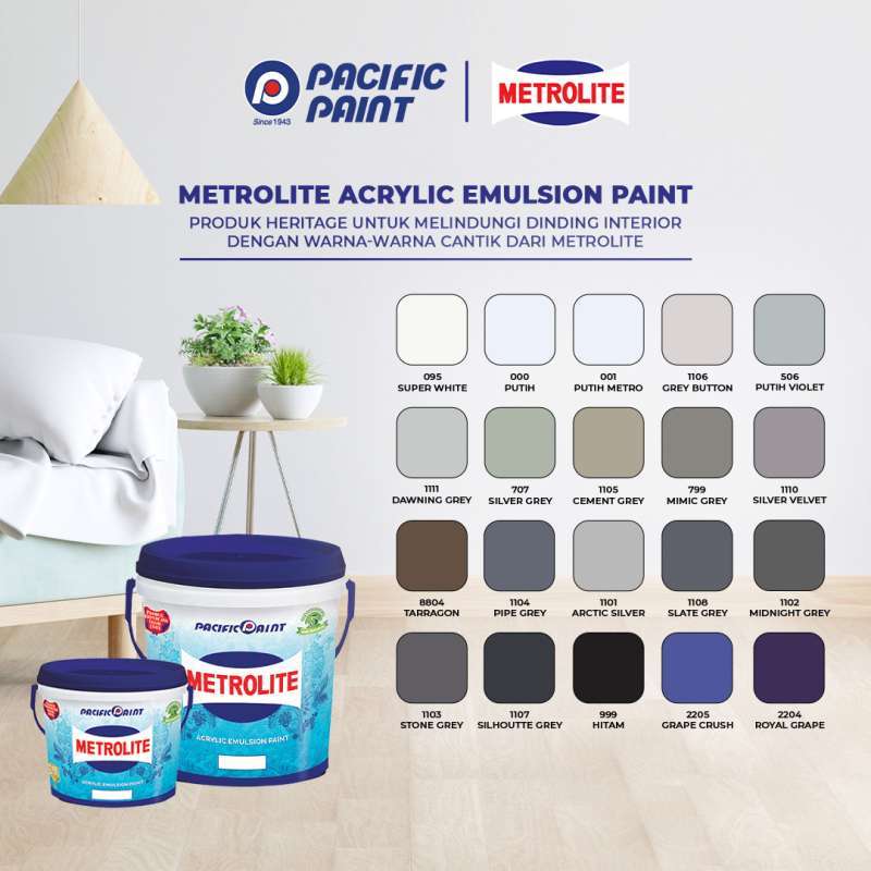 Promo Metrolite Acrylic Emulsion-cat Dinding Interior- Ginger-16liter ...