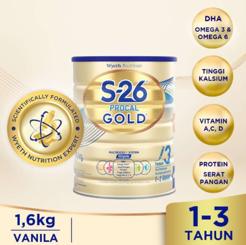 Jual S-26 Procal Gold Tahap 3 Susu Formula Kaleng Anak 1600 g 1.6kg di ...