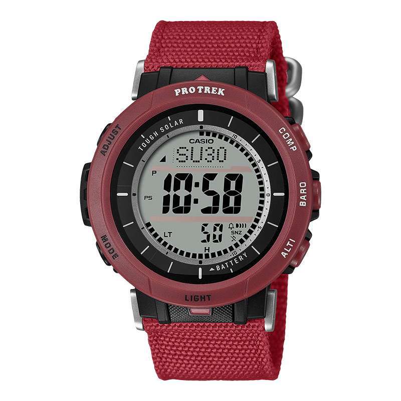 Jual Jam Tangan Pria Casio Pro Trek Prg-30b-4dr tough Solar Digital Dial Red Nylon Band Di ...