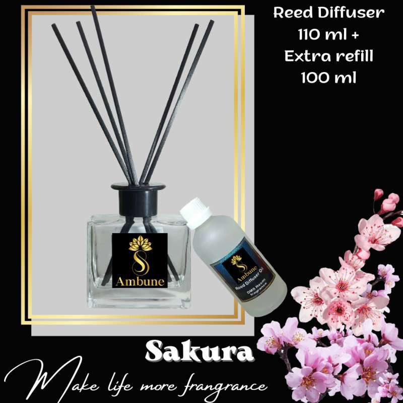 Jual Pengharum Ruangan Sakura Reed Diffuser 110 Ml + Refill 100 Ml Ambune - Reed + Refill 100 Ml ...