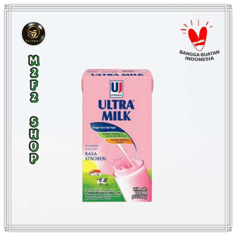 Promo Susu Ultra Mini Milk Rasa Stroberi Kotak Uht | Strawberry - 125 ...