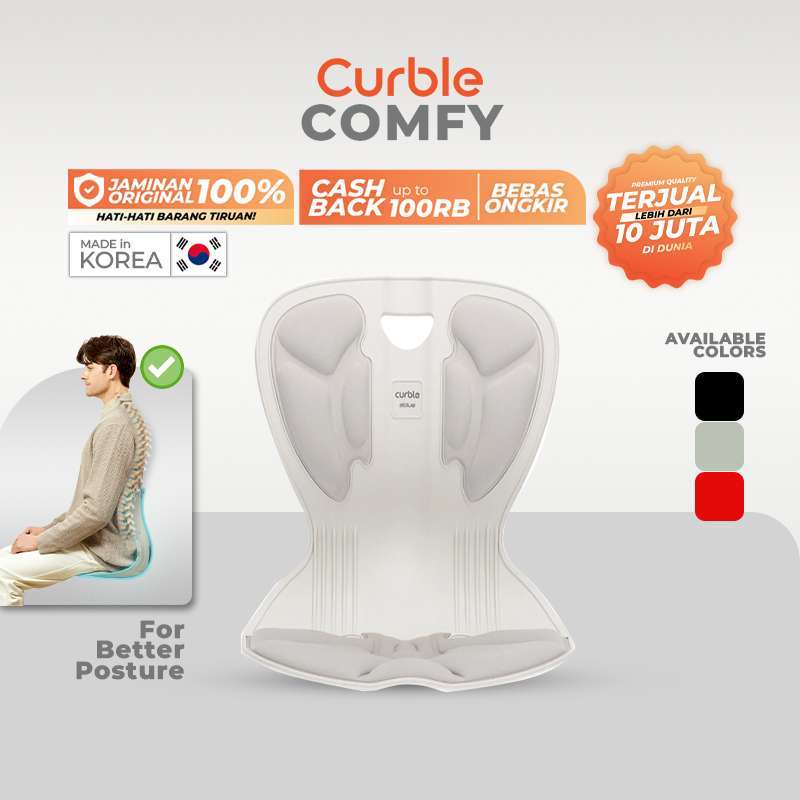 Promo Curble Chair Comfy / Sandaran Kursi Penyangga Punggung - Grey ...