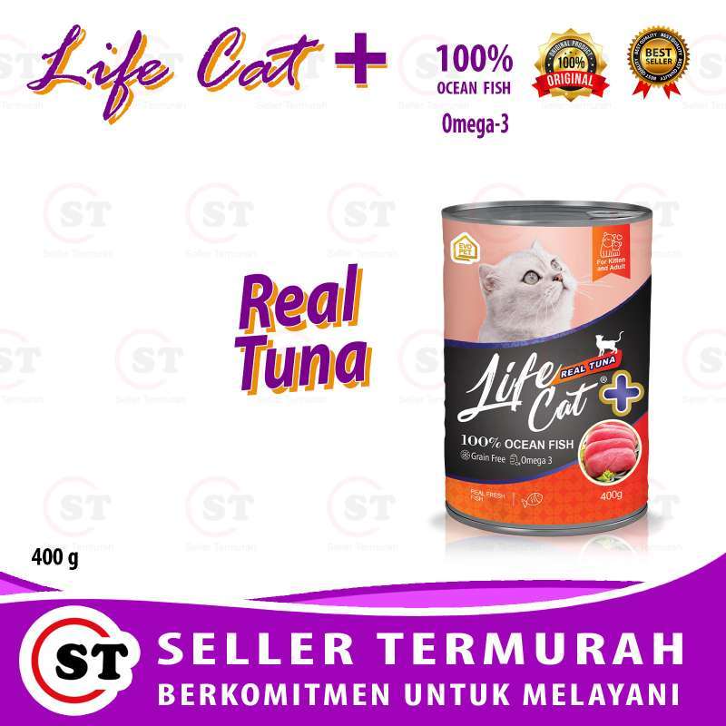 Promo Makanan Kucing Life Cat Plus Kaleng Kitten Adult 400gr + Whole ...