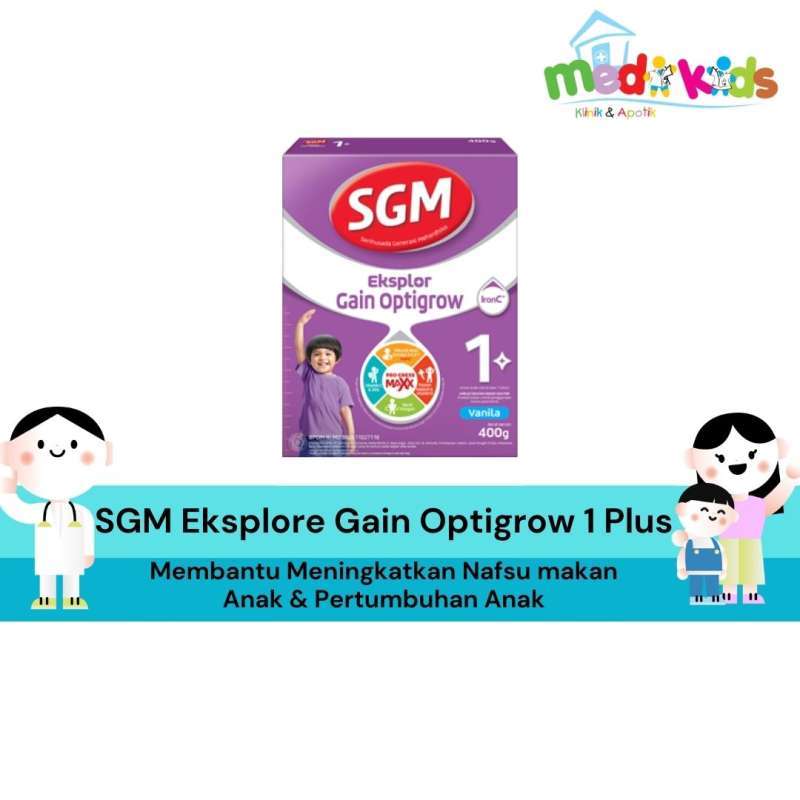 Jual Sgm Eksplor Explor Gain Optigrow 400gr Vanila Plus 1 1+ Susu Bubuk ...