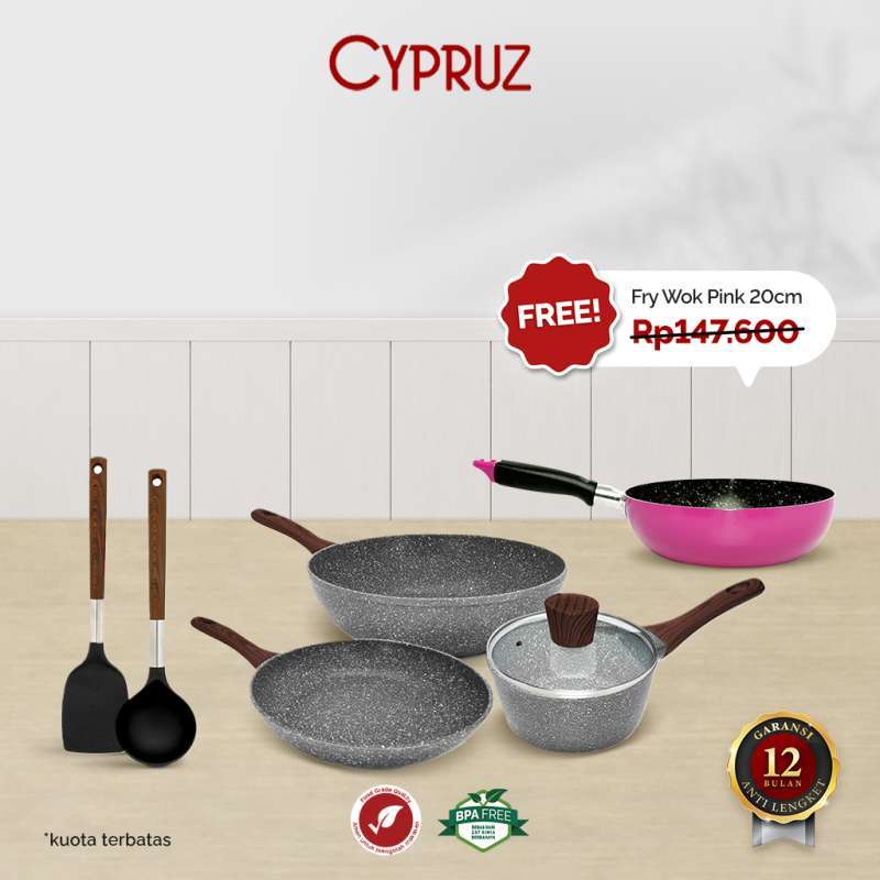 Promo Cypruz Paket Marble Cookware / Grey Marble Convenience Set PI ...
