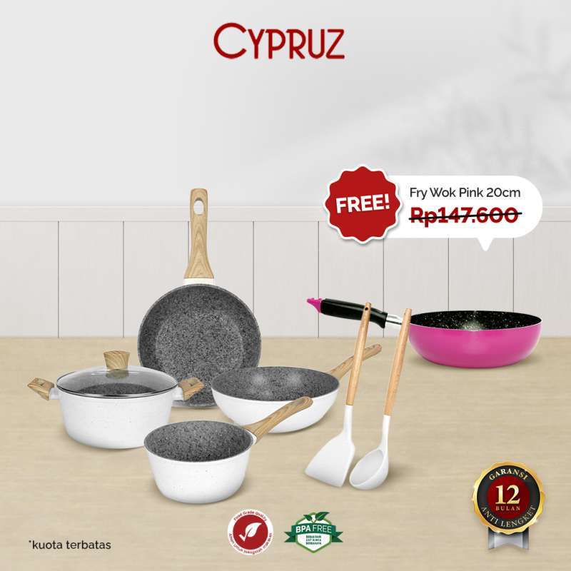 Promo Paket Granite Cookware / Complete Set White Granite PI-0913 ...