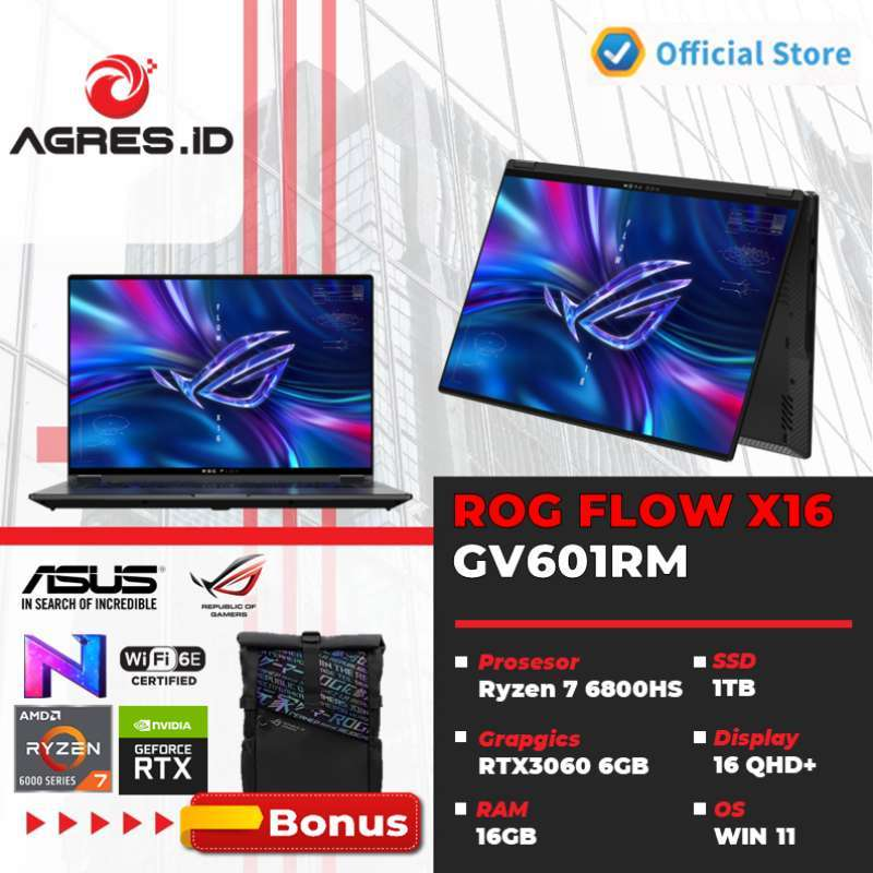 Promo ASUS ROG FLOW X16 GV601RM - RYZEN 7 6800HS 16GB 1TBSSD RTX3060 ...