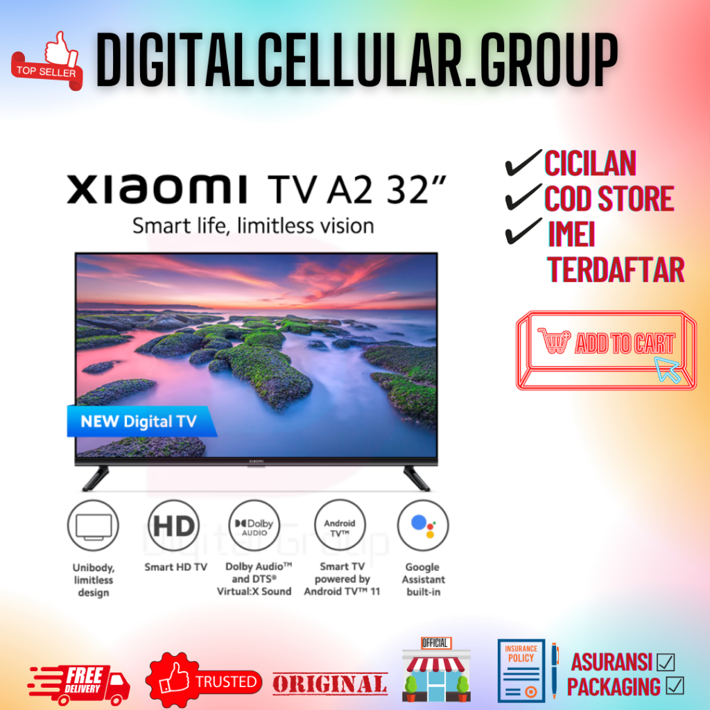 Jual XIAOMI MI TV A2 32 INCH DIGITAL ANDROID TV RESMI di Seller ...