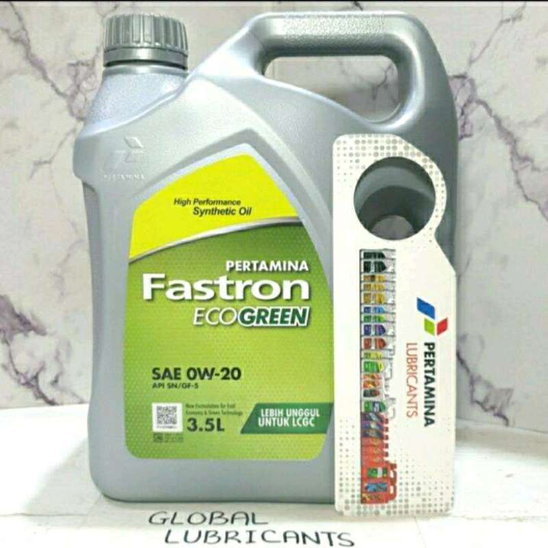 Promo Pertamina Fastron Eco Green 0W-20 3,5 Liter (Oli Synthetic LCGC ...