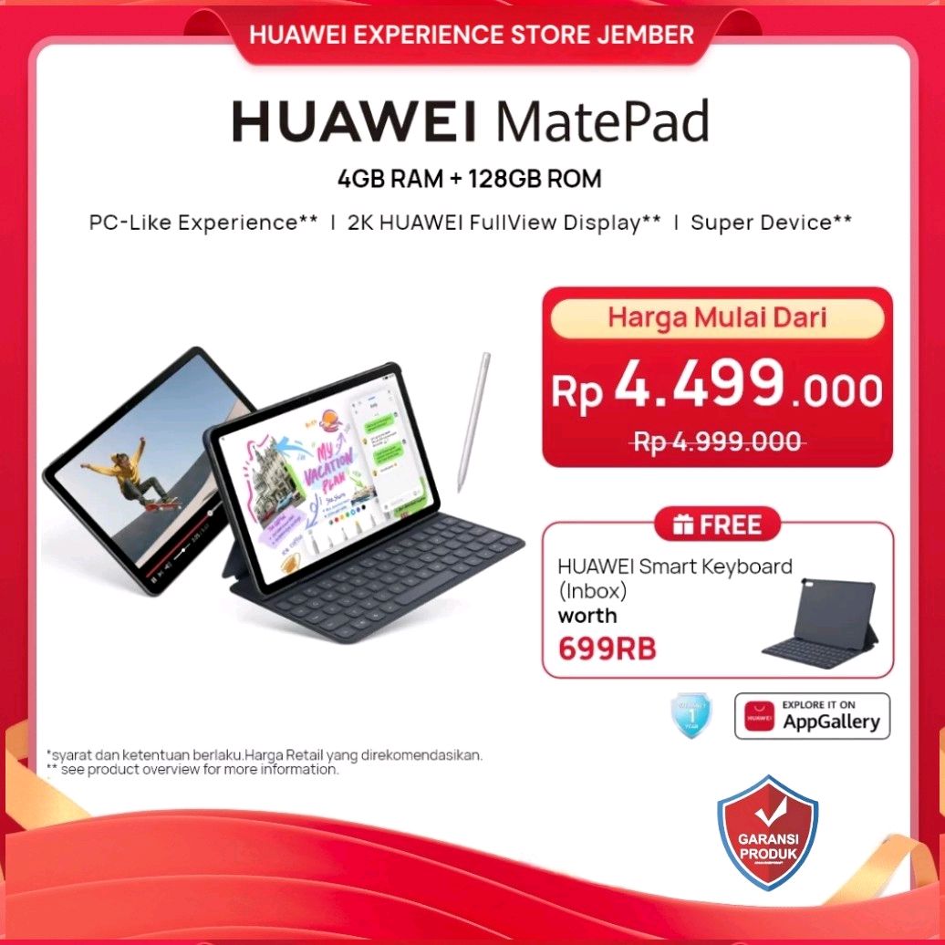 Promo HUAWEI MatePad 10.4 2022 New Edition [4+128GB] | 2K FullView ...