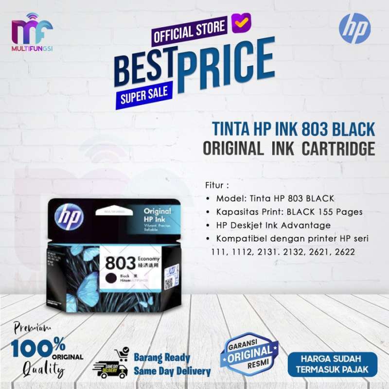 Jual Tinta Hp 803 Black Original Ink Cartridge Di Seller Multifungsi ...