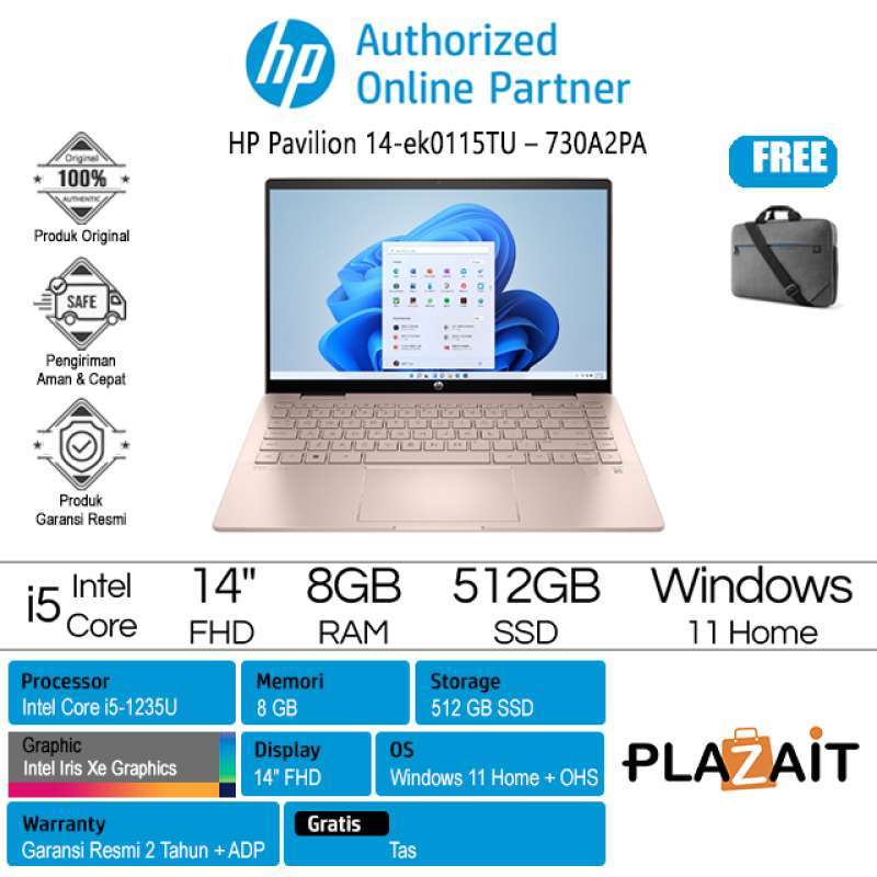 Jual Hp Pavilion X360 Convertible 14 Ek0115tu 730a2pa Intel Core I5 1235u 8gb 512gb Ssd Intel