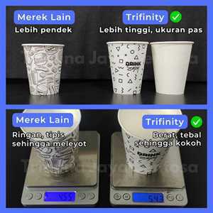 Jual Trifinity Paper Cup 8oz Per Pack Gelas Kertas Kopi Tahan Panas ...