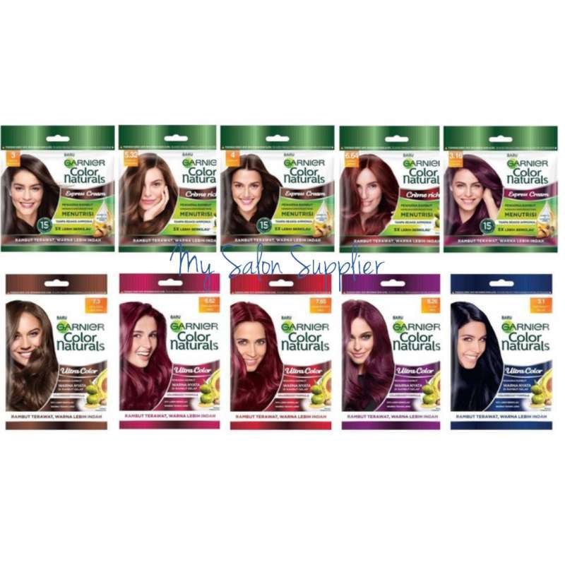 Jual Garnier Color Naturals Cat Rambut Sachet 20g - 6.64 Merah Berr Di ...