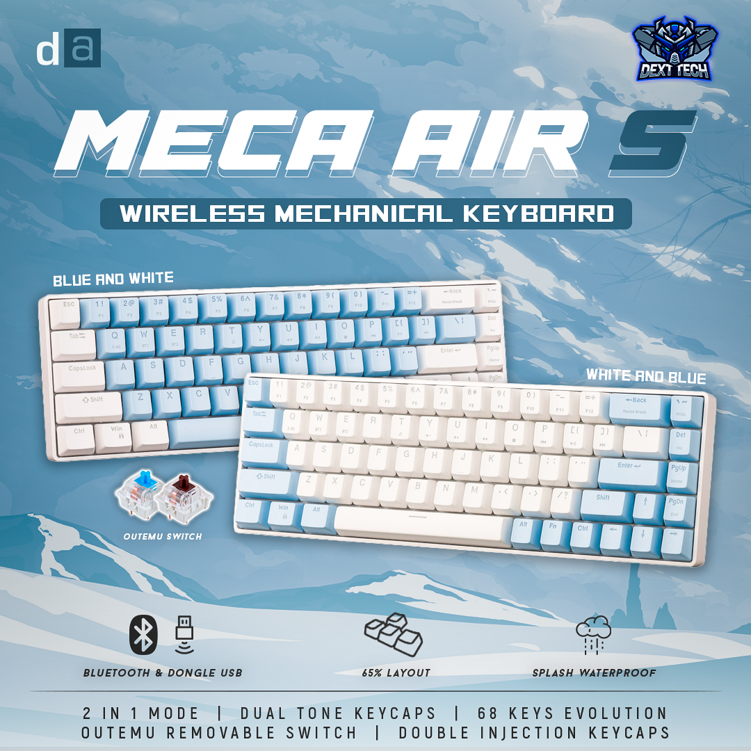 Promo Digital alliance Meca Air S Wireless Gaming Keyboard - Blue Switch White - Blue Diskon 6% ...