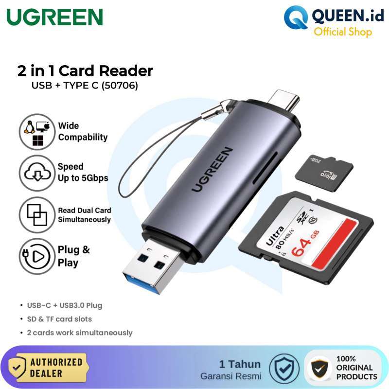 Jual Ugreen Card Reader Usb 3.0 - Type C Micro Sd Tf / Sd Card Otg 50706 Di Seller Queen Id ...