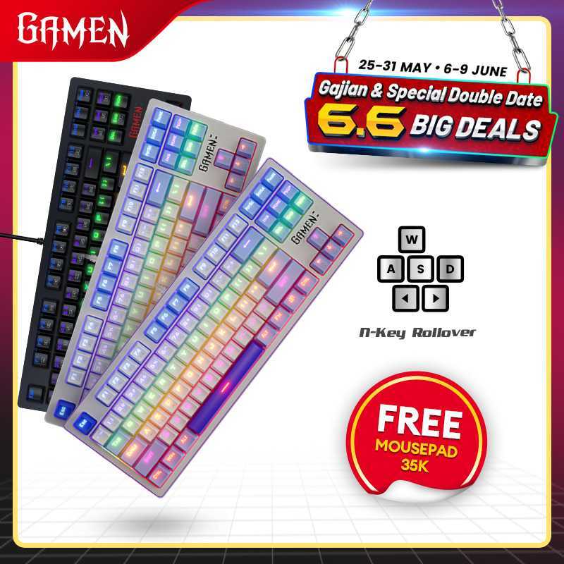 Promo GAMEN Titan II Mechanical Pluggable Switch Blue Gaming Keyboard ...