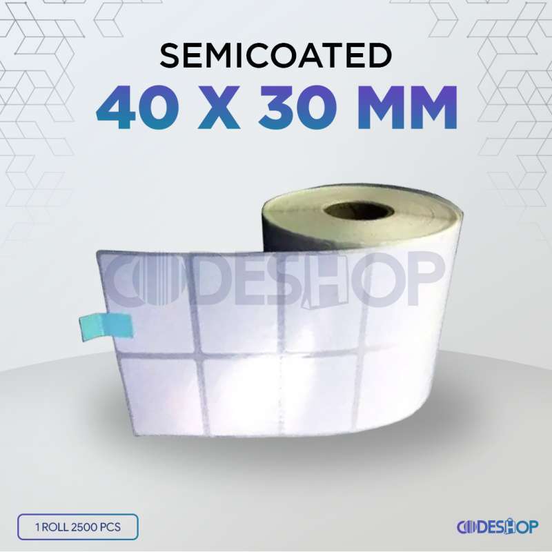 Promo LABEL BARCODE 40 X 30 (2 LINE) KERTAS STICKER LABEL SEMICOATED ...