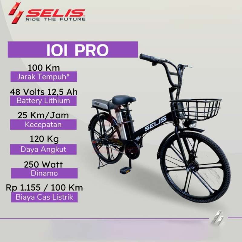 Jual Sepeda listrik Selis tipe IOI Pro Electic Bike Ebike 48V 12,5AH ...