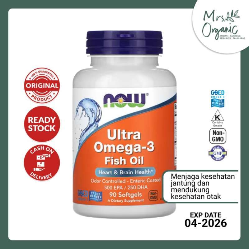 Jual Suplemen vitamin Now Ultra Omega 3 500 EPA/250 DHA 90 Softgels di Seller mrsorganicsurabaya ...