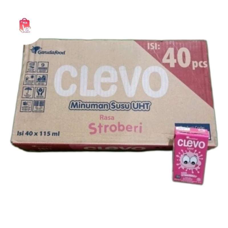 Promo CLEVO SUSU UHT STRAWBERY 115ml x 40pcs [Dus] Diskon 4% di Seller ...