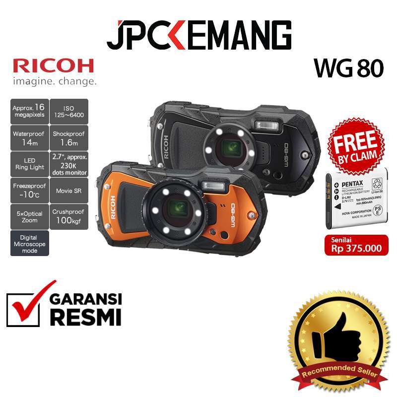 Promo Jpc Kemang Ricoh Wg 80 Digital Camera Wg80 Waterproof Underwater ...