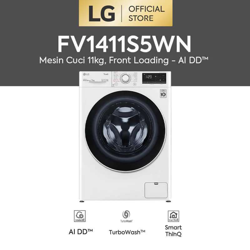 Promo Lg New Aidd Front Load Washing Machine With Steam - Fv1411s5wn ...