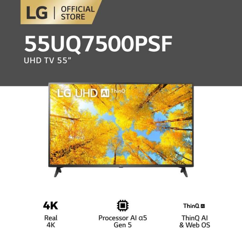 Promo LG UHD Smart AI ThinQ® TV 4K [55 Inch] 55UQ7500 Diskon 34% di ...