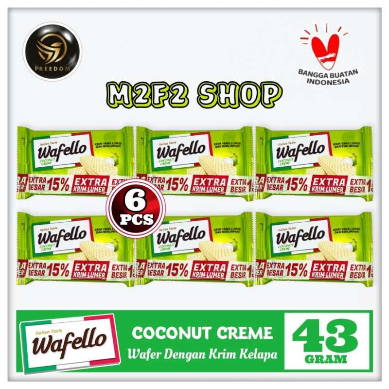 Promo Roma Wafer Wafello Coconut Creme | Krim Kelapa - 43 gr (Kemasan 6 ...