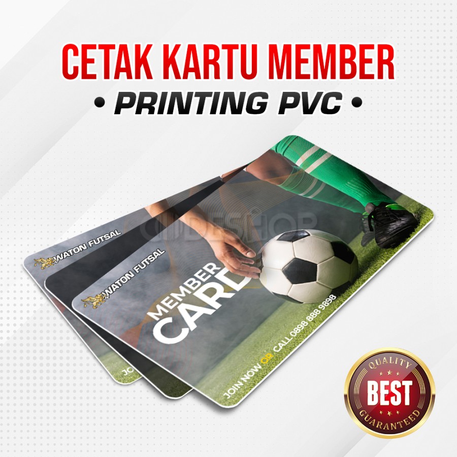 Jual Kartu Preprinted Custom Bahan PVC Premium Cetak Member Card Futsal ...