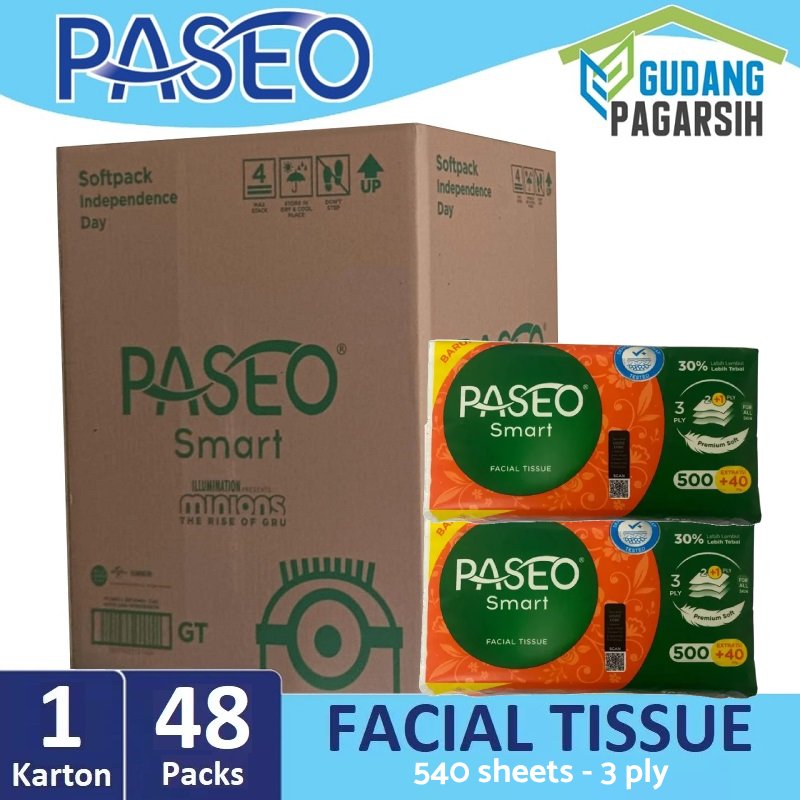Promo Paseo Smart Facial Tissue 540 Sheets - 3 Ply [48 Pcs/ 1 Karton ...