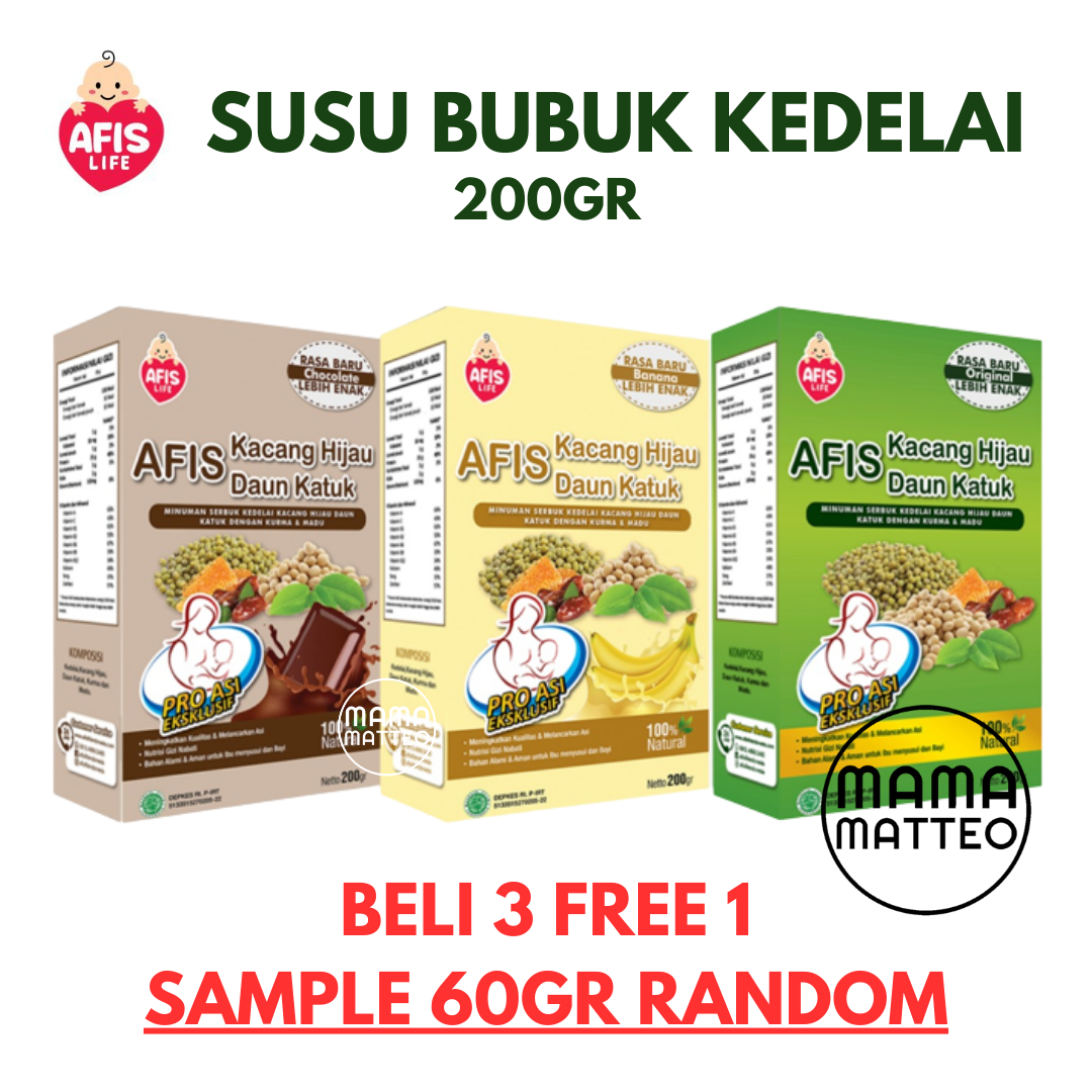 Promo AFIS Life Susu Bubuk Kedelai Kacang Hijau Daun Katuk Original ...