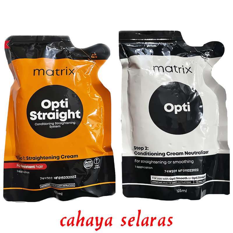 Promo Mini Opti Straight Matrix 2x125ml | Pelurus Rambut 1 Paket Step 1 ...