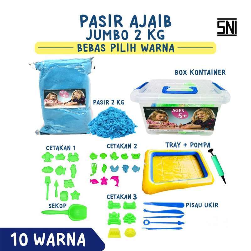 Promo Paket Jumbo 2kg Pasir Ajaib + 16 Cetakan + Alas Balon + Pompa ...