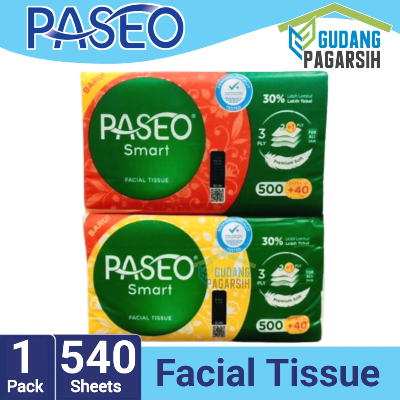 Promo Paseo Smart Facial Tissue 540 Sheets - 3 Ply Diskon 15% Di Seller ...